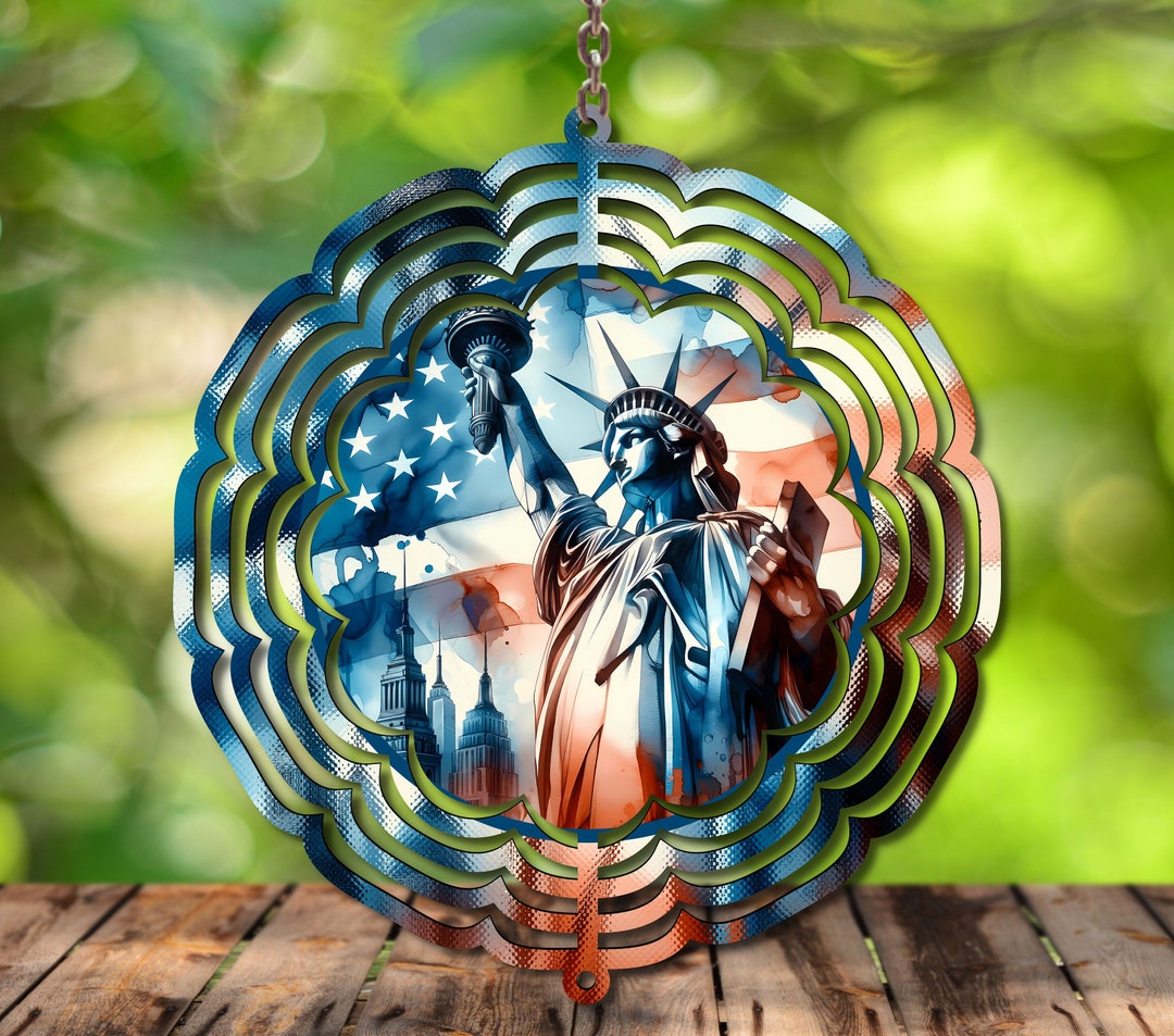 Patriotic Wind Spinner, Statue of Liberty Wind Spinner Template, Wind ...