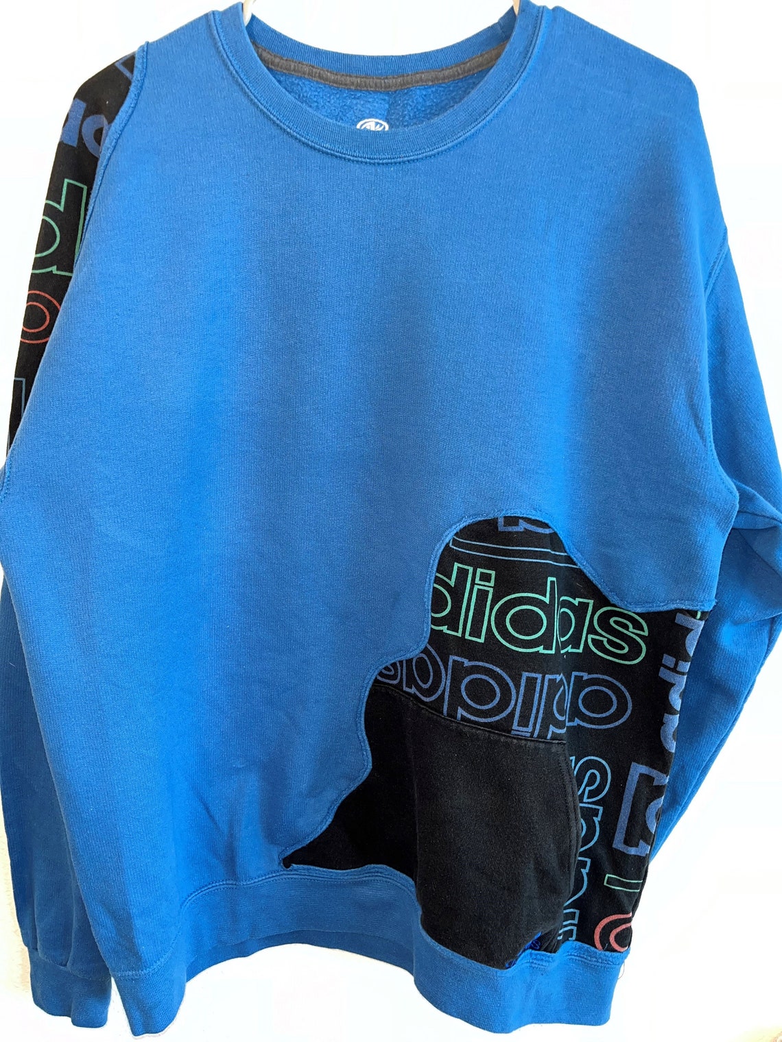 Adidas Wavy Rework Upcycled Sweatshirt Sz L - Etsy