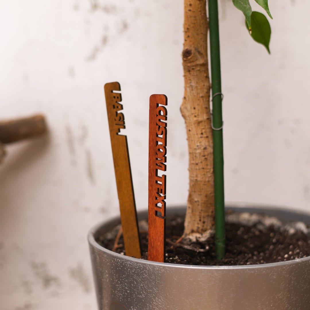 Garden Plant Markers, Custom Wood Plant Stakes, Personalized Garden ...