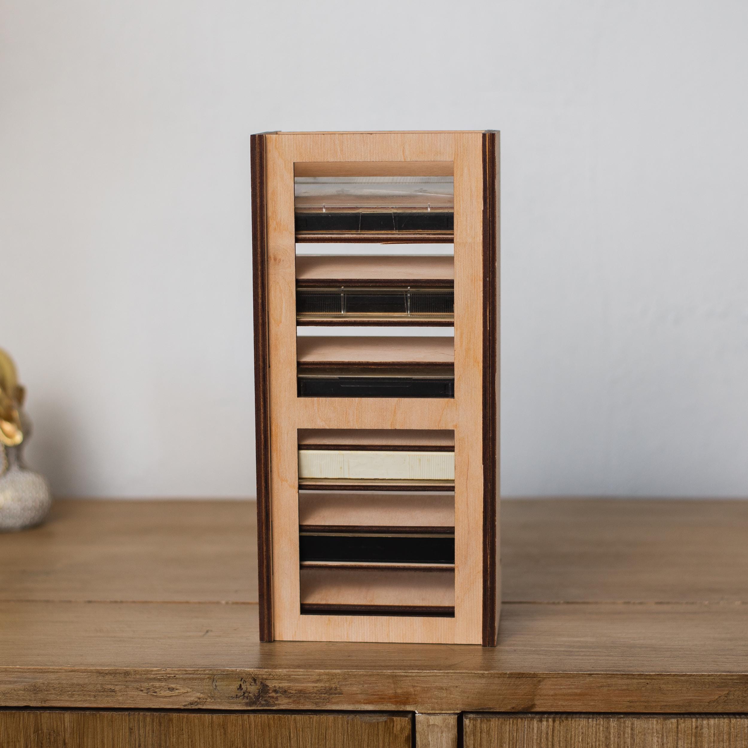 Wooden Cassette Tape Holder, Cassette Tape Storage, Cassette Tape Stand ...