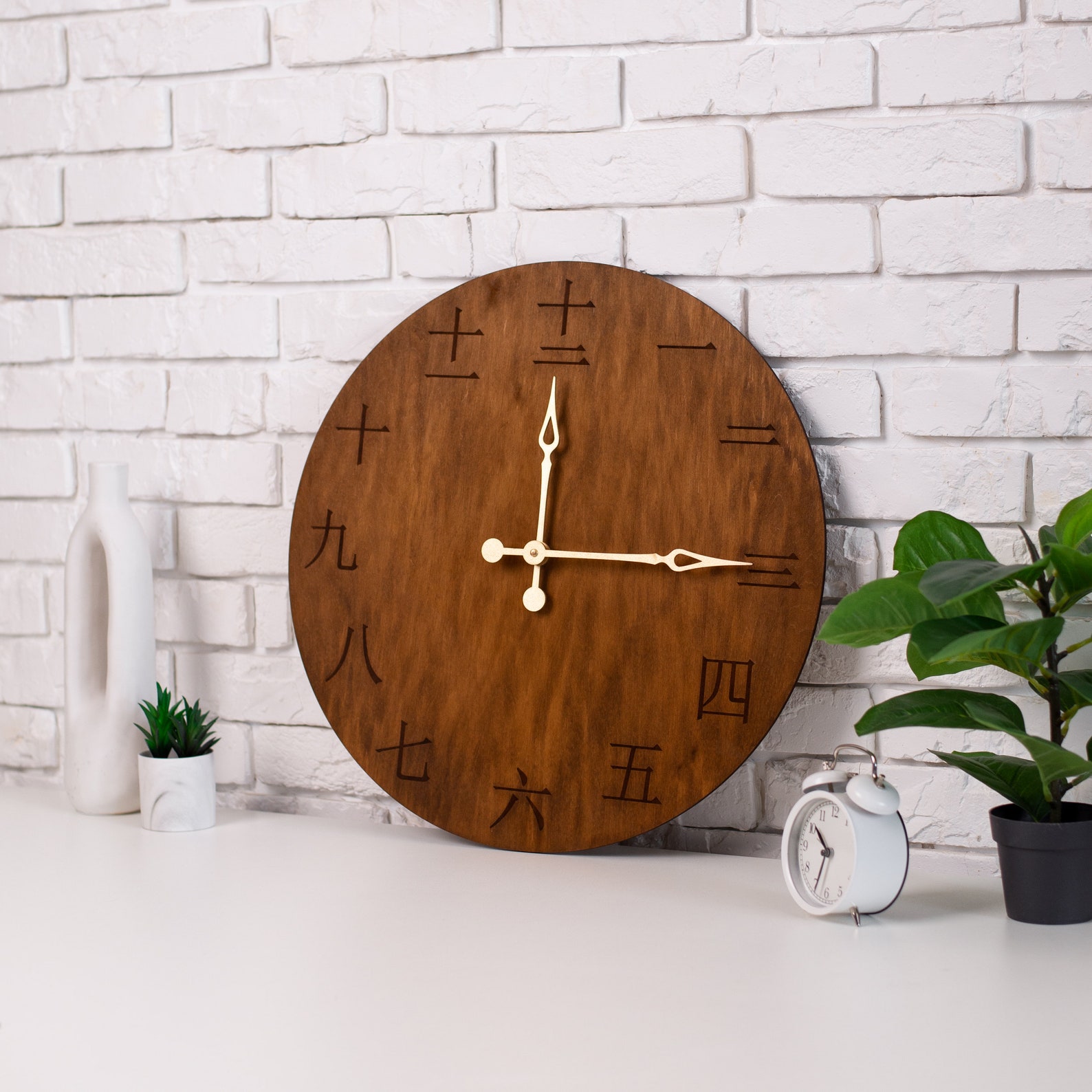 Wooden Japanese Clock, Kanji Number Clock, Japanese Numbers Clock ...