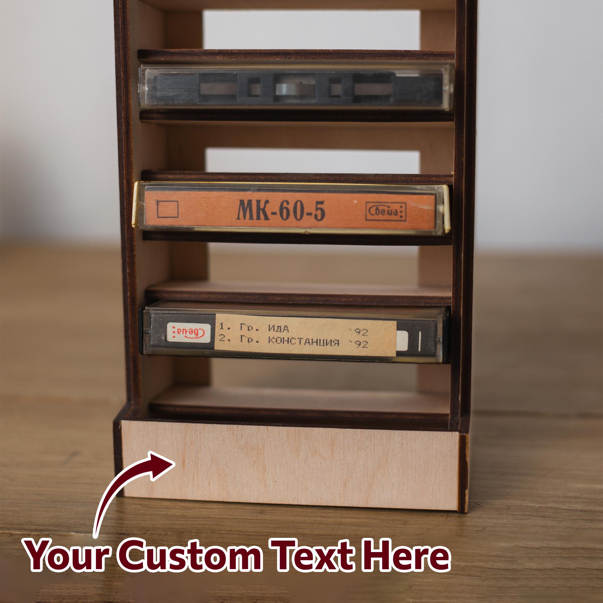 Wooden Cassette Tape Holder, Cassette Tape Storage, Portable Cassette ...