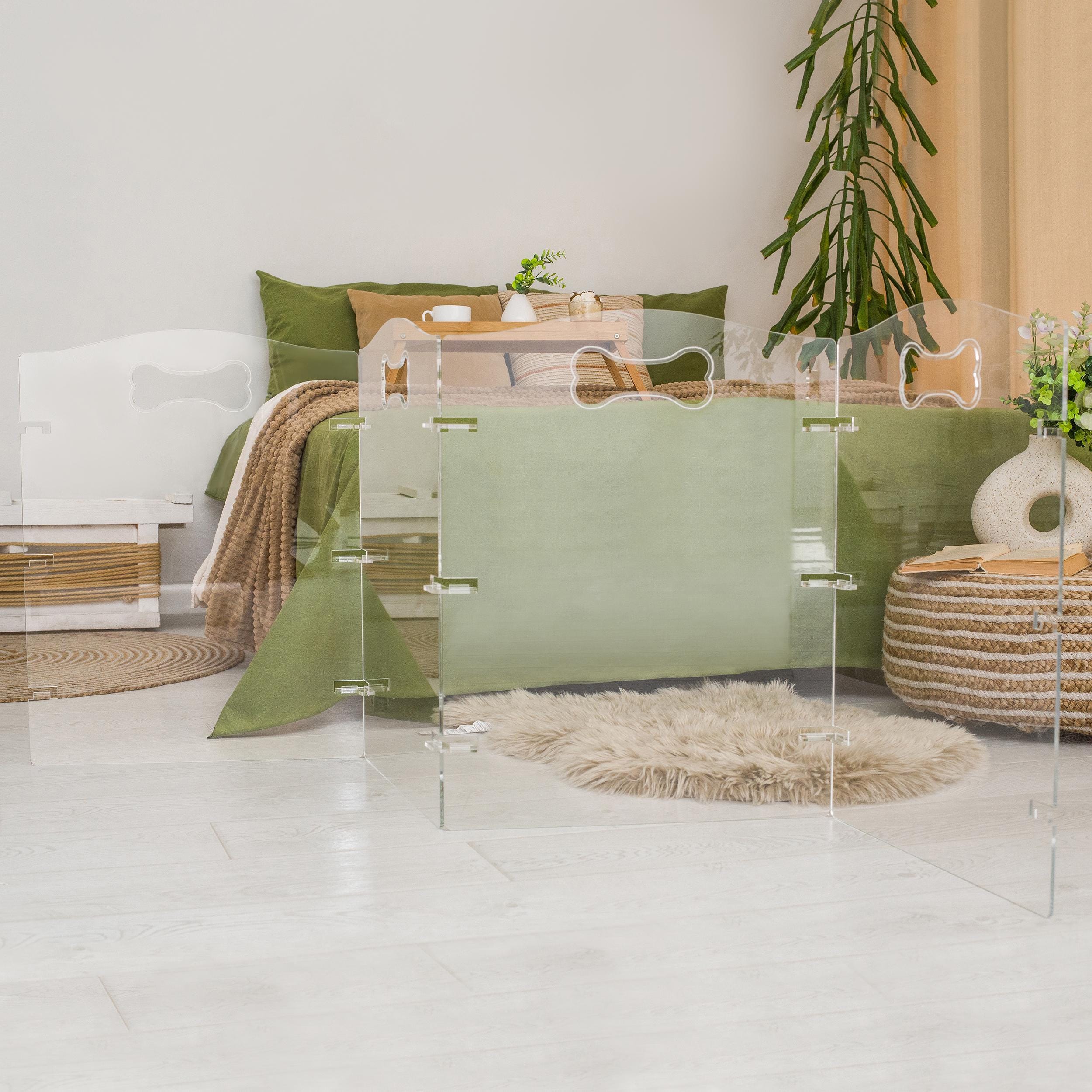 Acrylic Dog Gate, Dog Gate Indoor,freestanding Dog Gate,transparent Dog ...