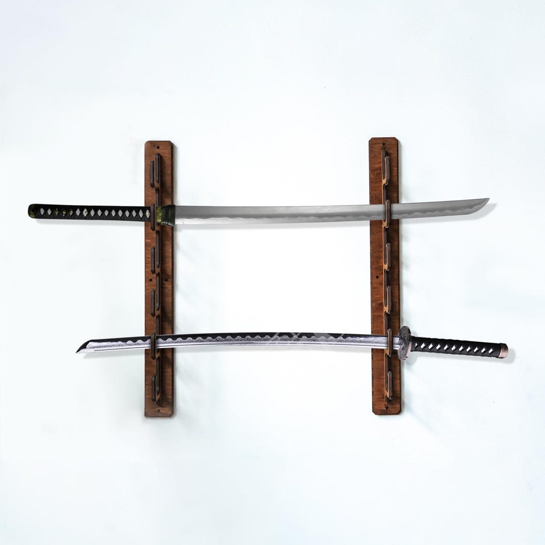 Wooden Katana Wall Holder, Sword Display Rack, Wooden Saber Stand, Sword Wall Hanger, Custom ...