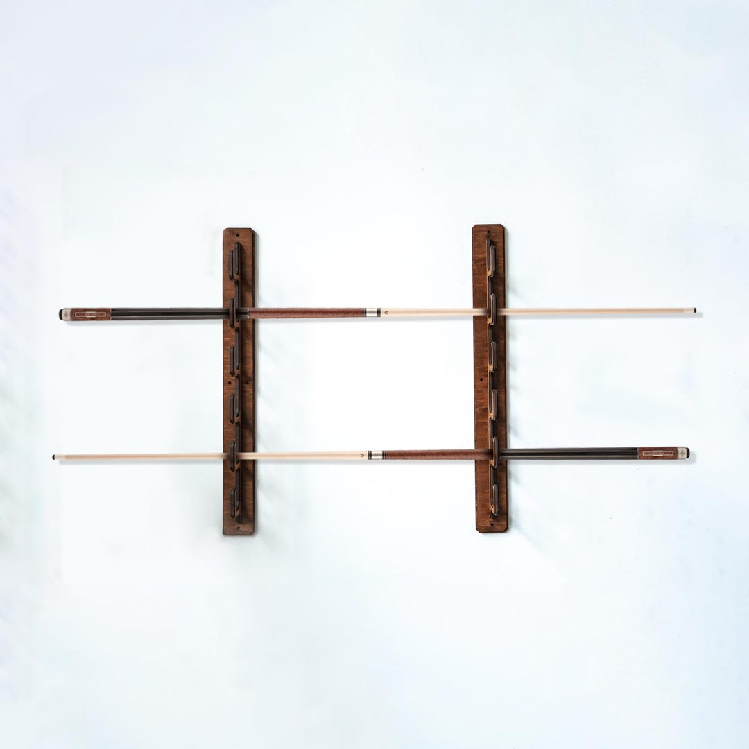 Wooden Pool Cue Wall Rack, Pool Stick Holder, Billiard Cue Stand, Pool Stick Storage, Custom Cue ...