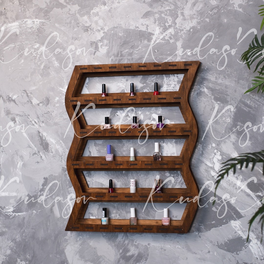 Nail Polish Rack Wall Mount, Nail Polish Shelf, Nail Polish Organizer ...