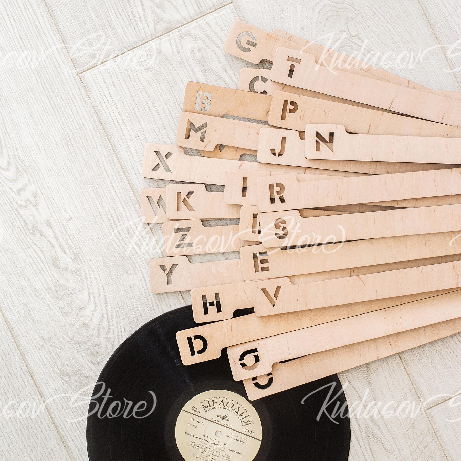 Vinyl Record Dividers, Record Dividers Alphabet, Wood Record Divider ...