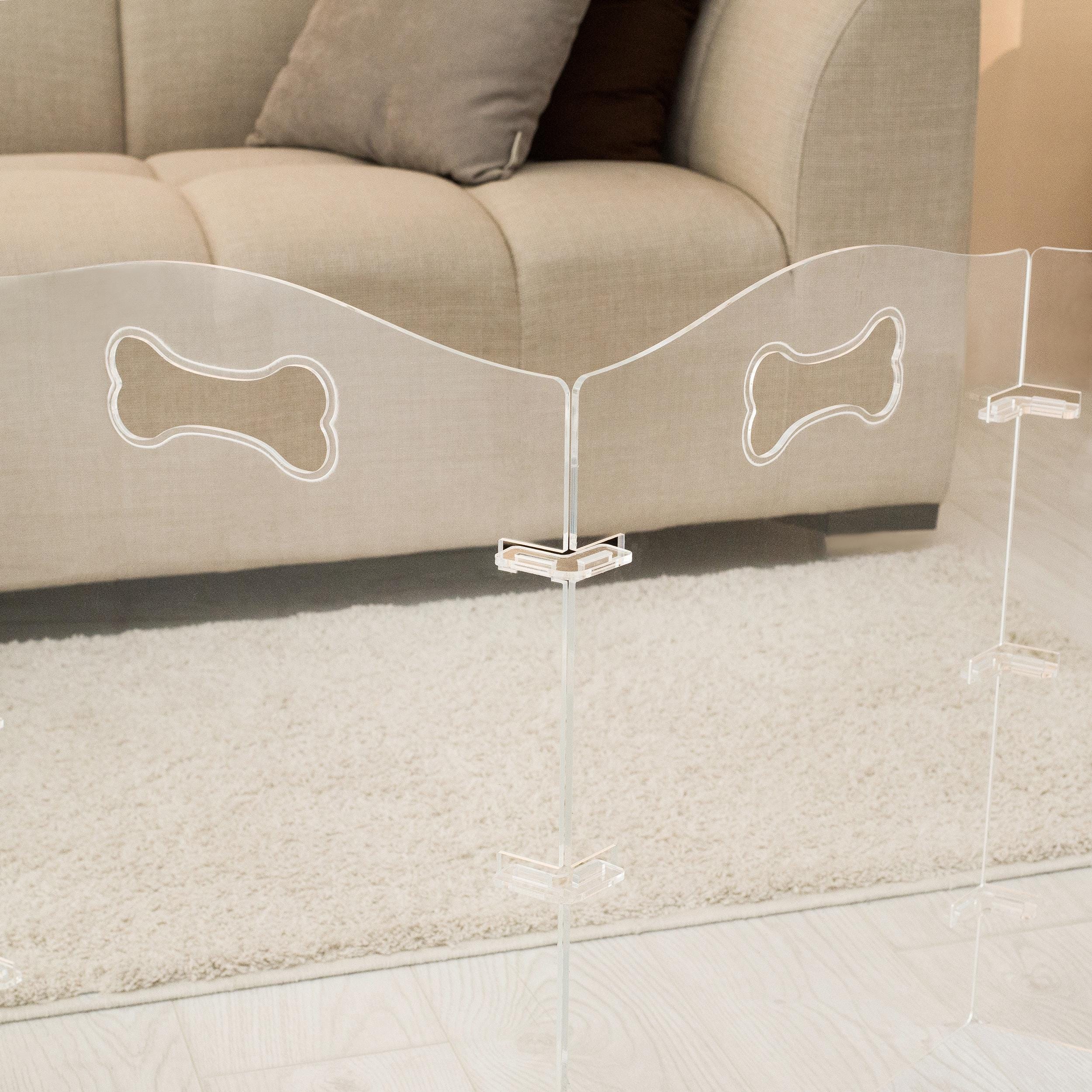 Acrylic Dog Gate, Dog Gate Indoor,freestanding Dog Gate,transparent Dog ...