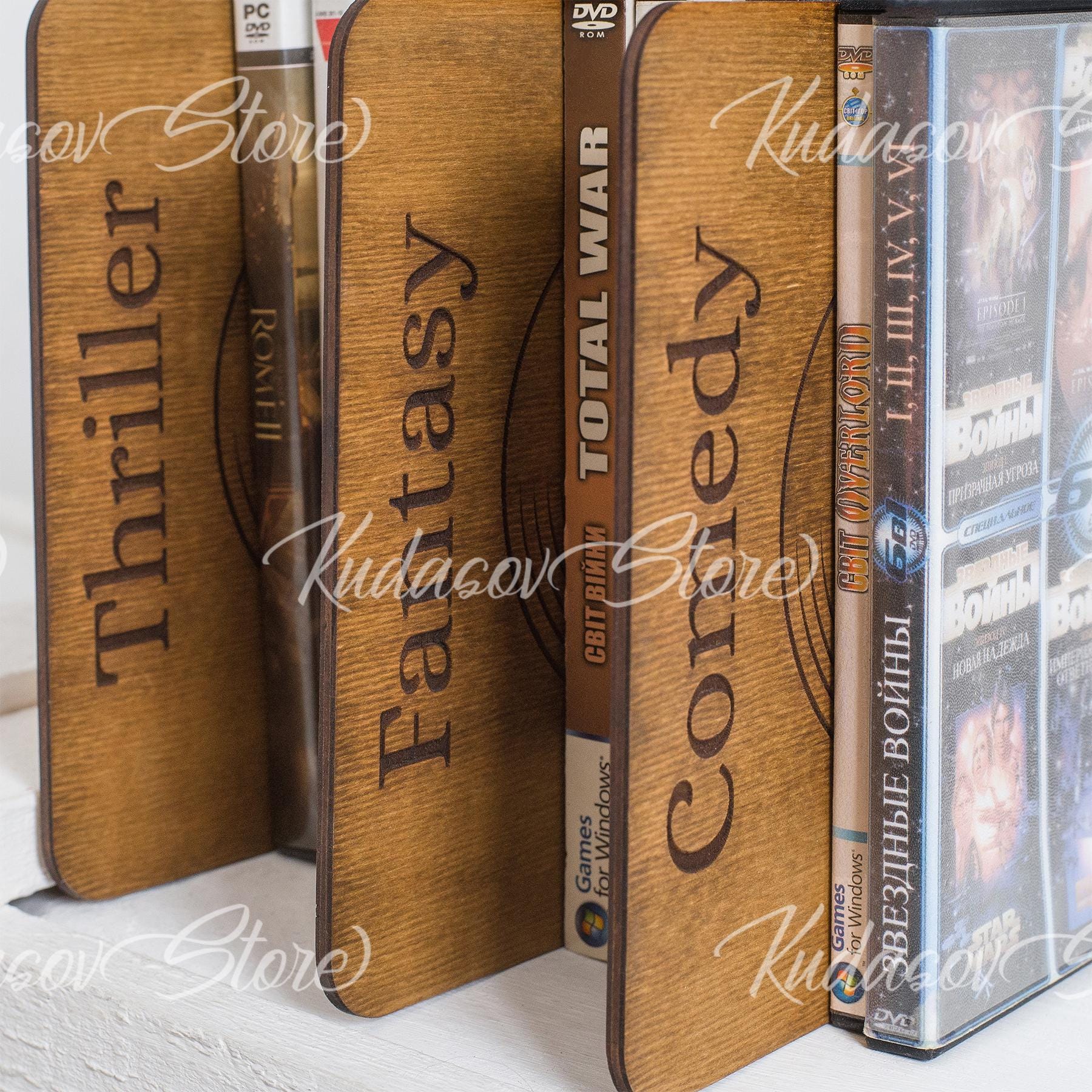 Dvd Dividers Custom, Dvd Storage Dividers, Movie Genre Dividers, Wood ...