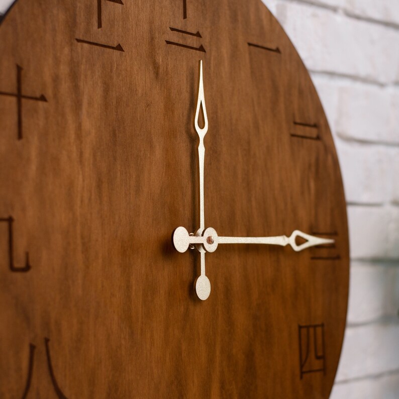 Wooden Japanese Clock, Kanji Number Clock, Japanese Numbers Clock ...