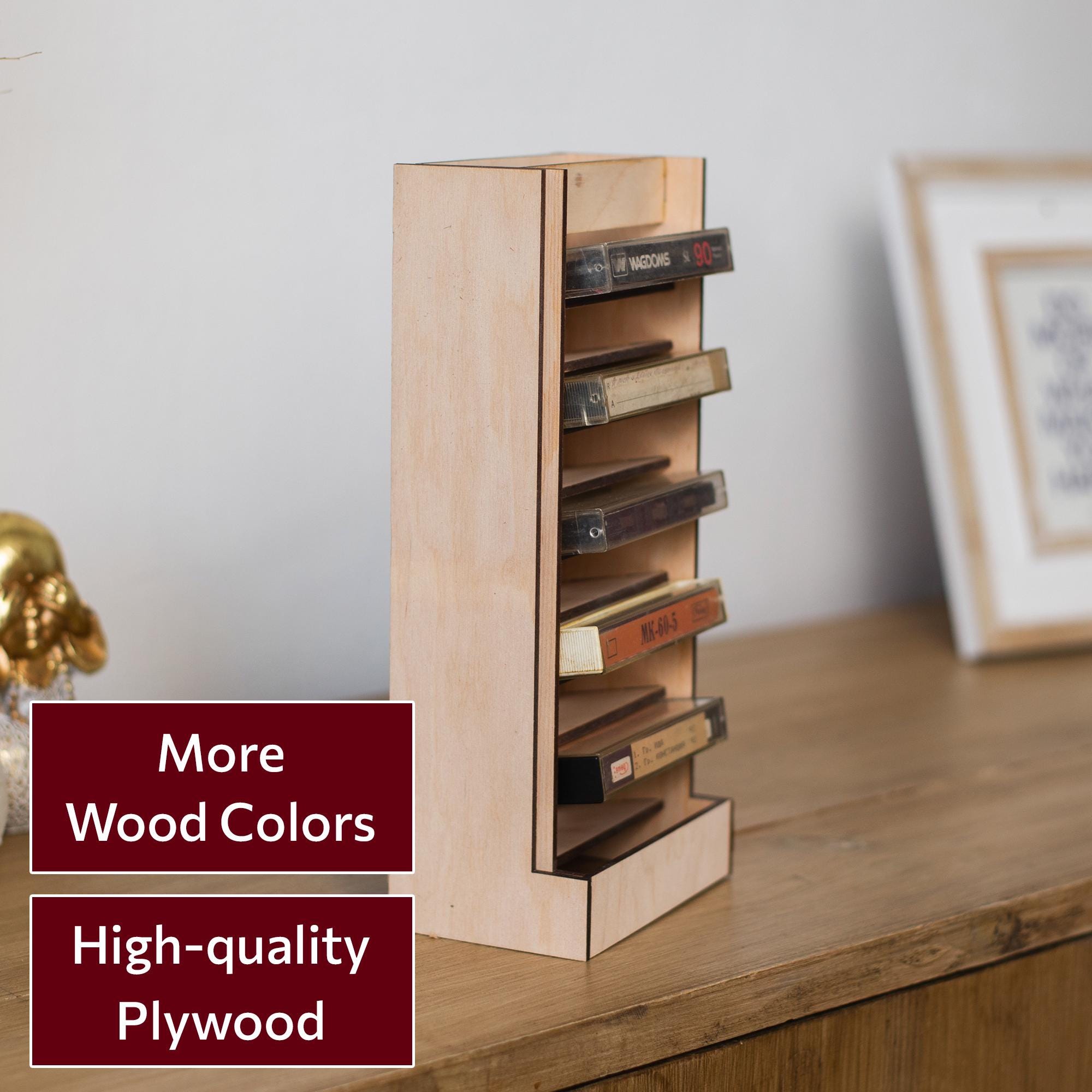 Wooden Cassette Tape Holder, Cassette Tape Storage, Portable Cassette ...