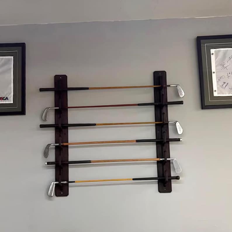 Golf Club Wall Mount Rack, Golf Club Display Holder, Wall Hanger for ...