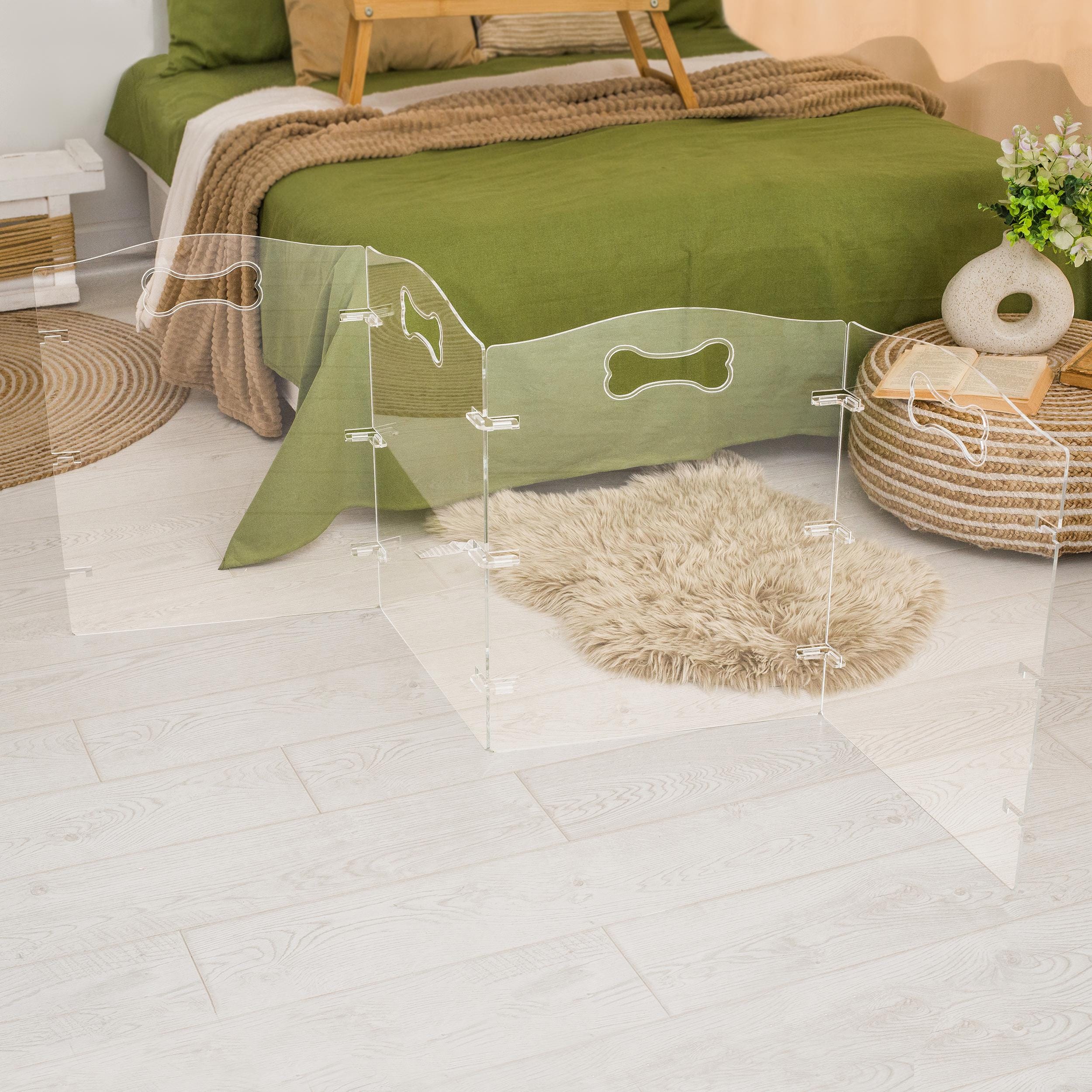 Acrylic Dog Gate, Dog Gate Indoor,freestanding Dog Gate,transparent Dog ...