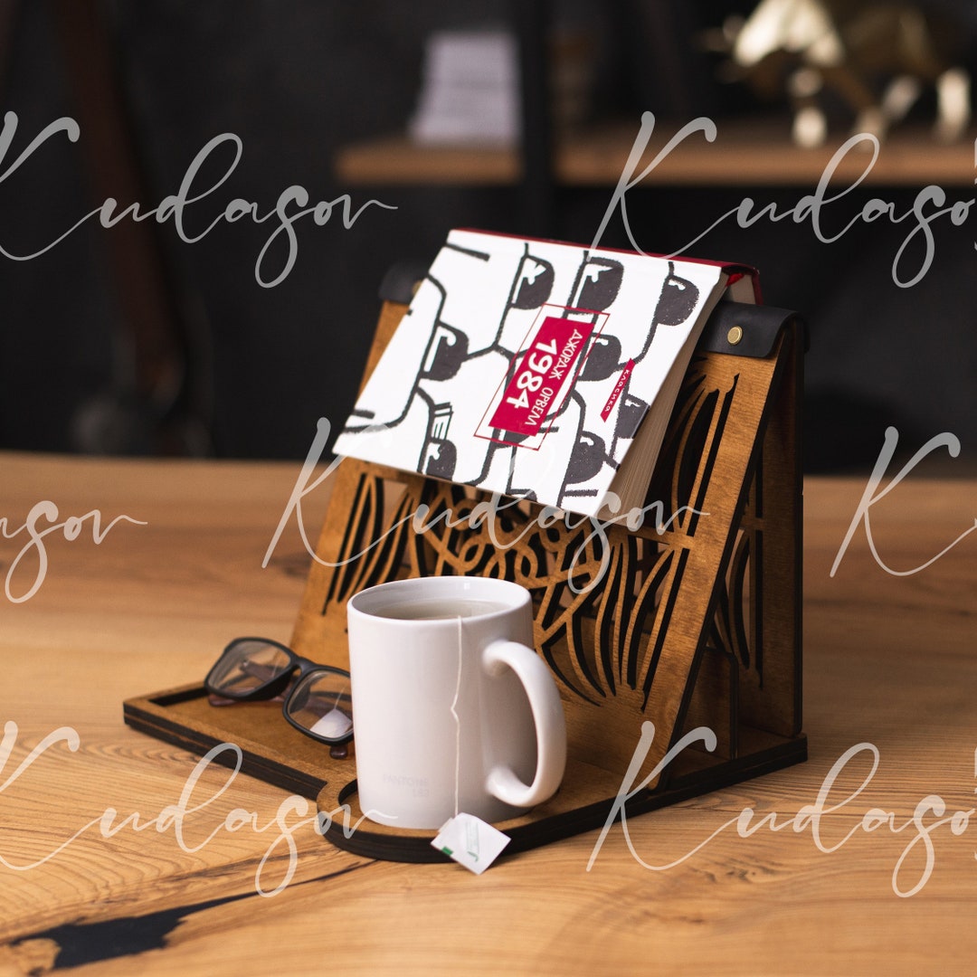 Wooden Book Page Holder, Wood Book Stand, Triangle Book Stand, Book ...