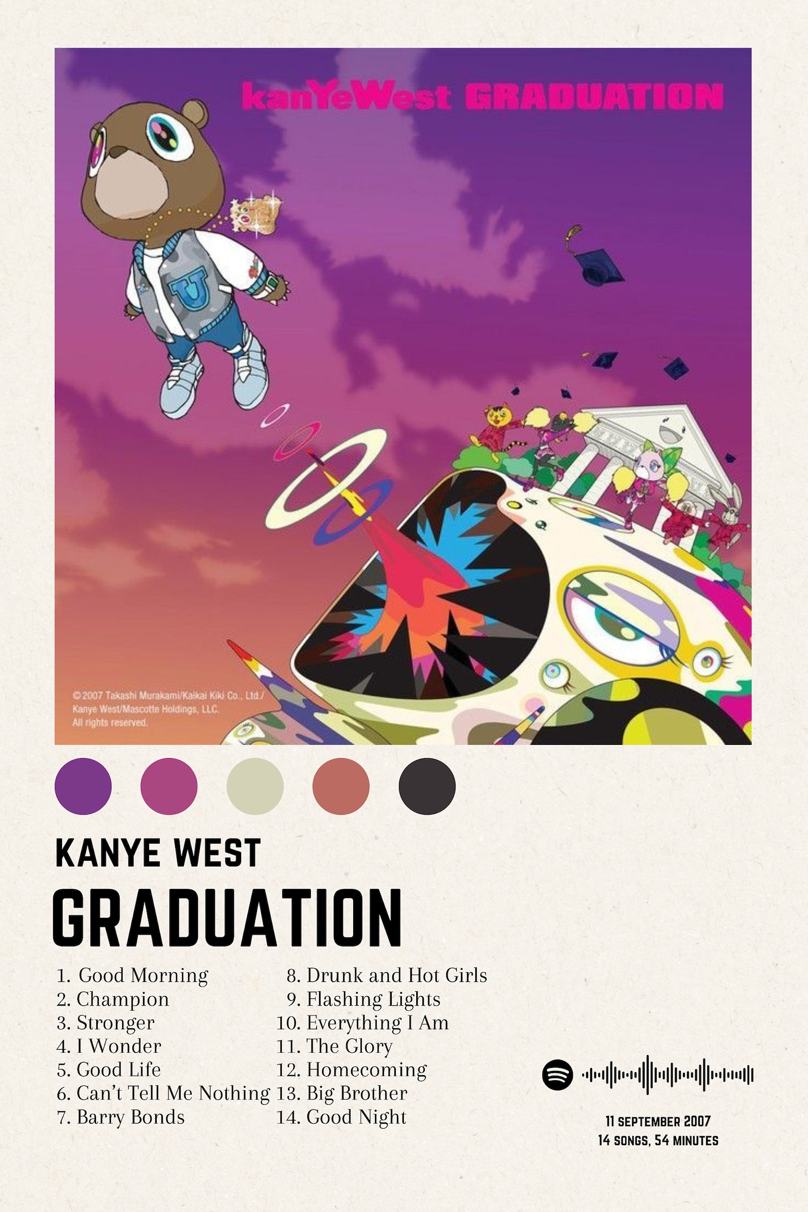 Kanye West Graduation Album Printable Poster - Etsy
