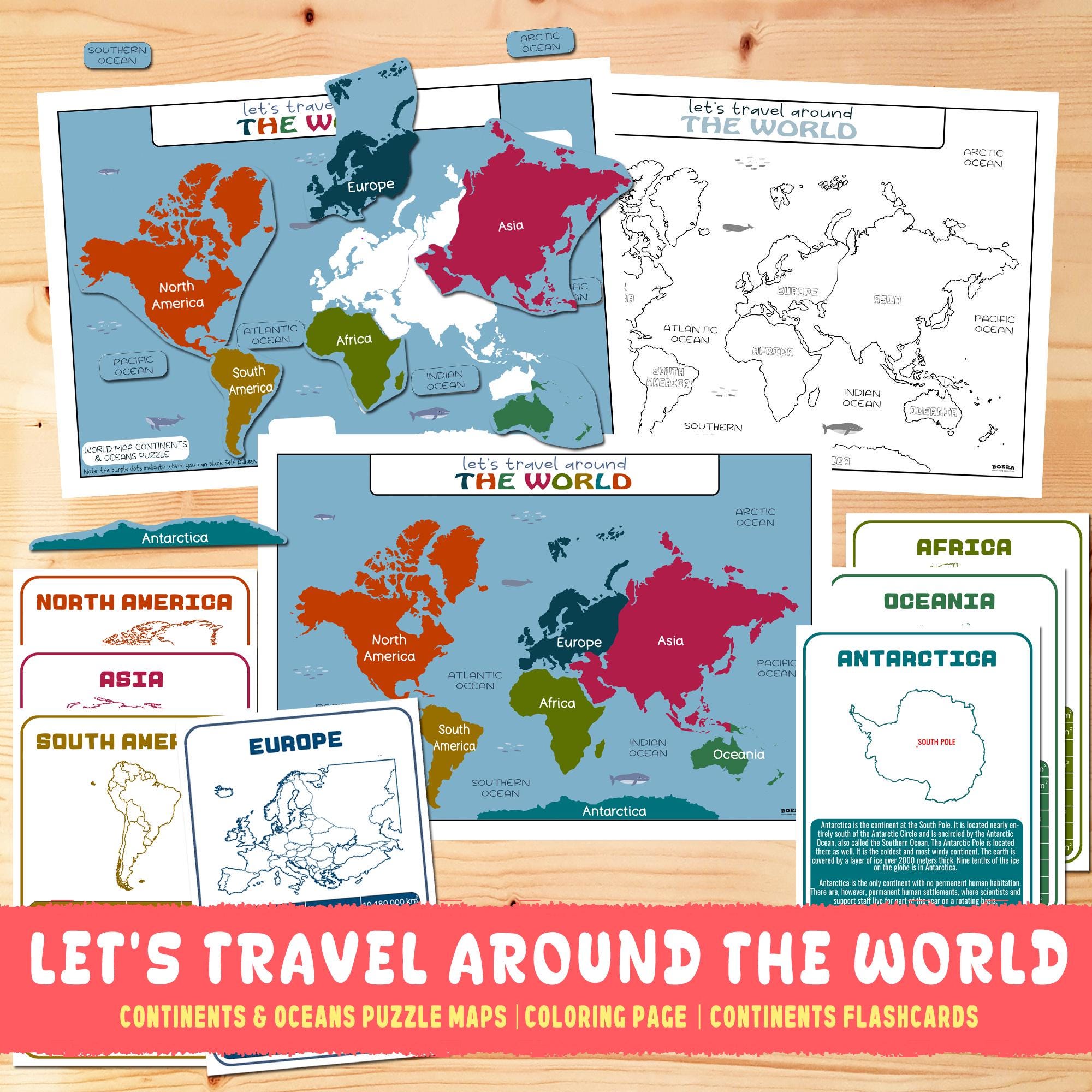 World Geography Printable Activity Pack Montessori Puzzle Map ...