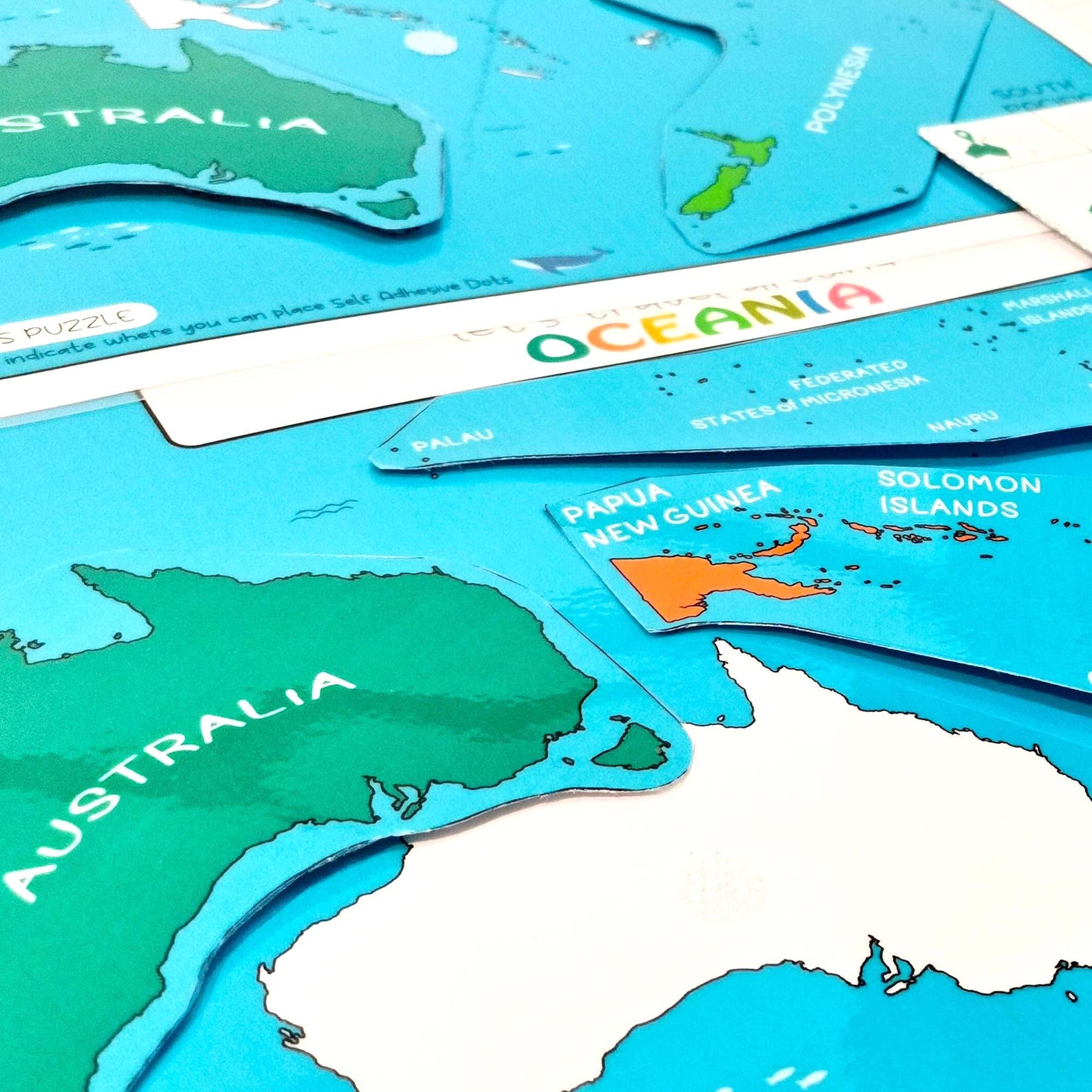 Oceania Learning Pack Printable Montessori Puzzle Map Countries ...