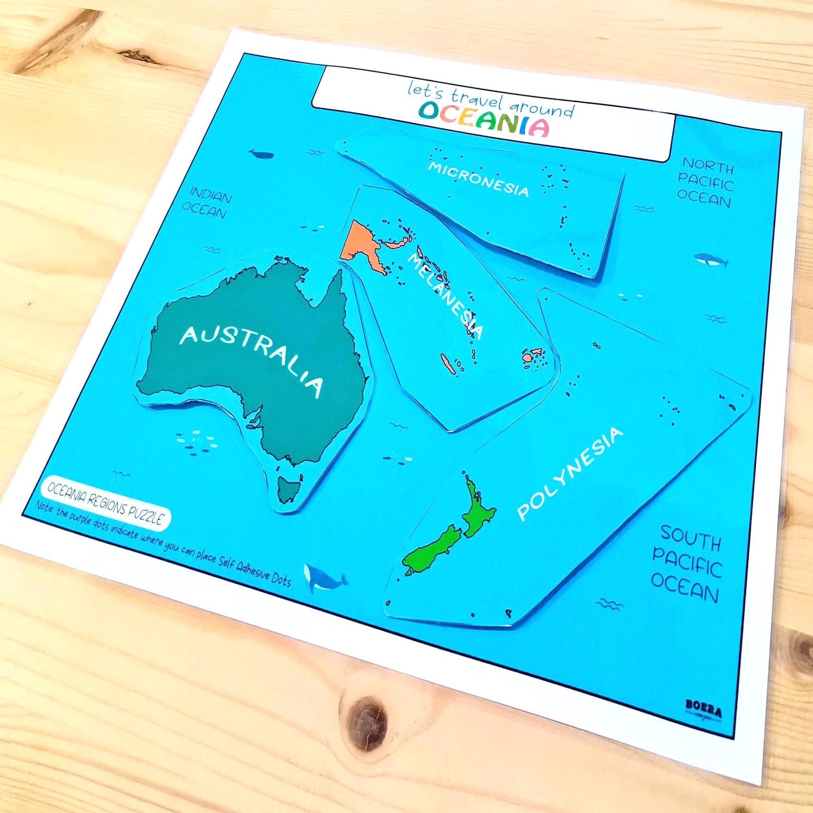 Oceania Learning Pack Printable Montessori Puzzle Map Countries ...