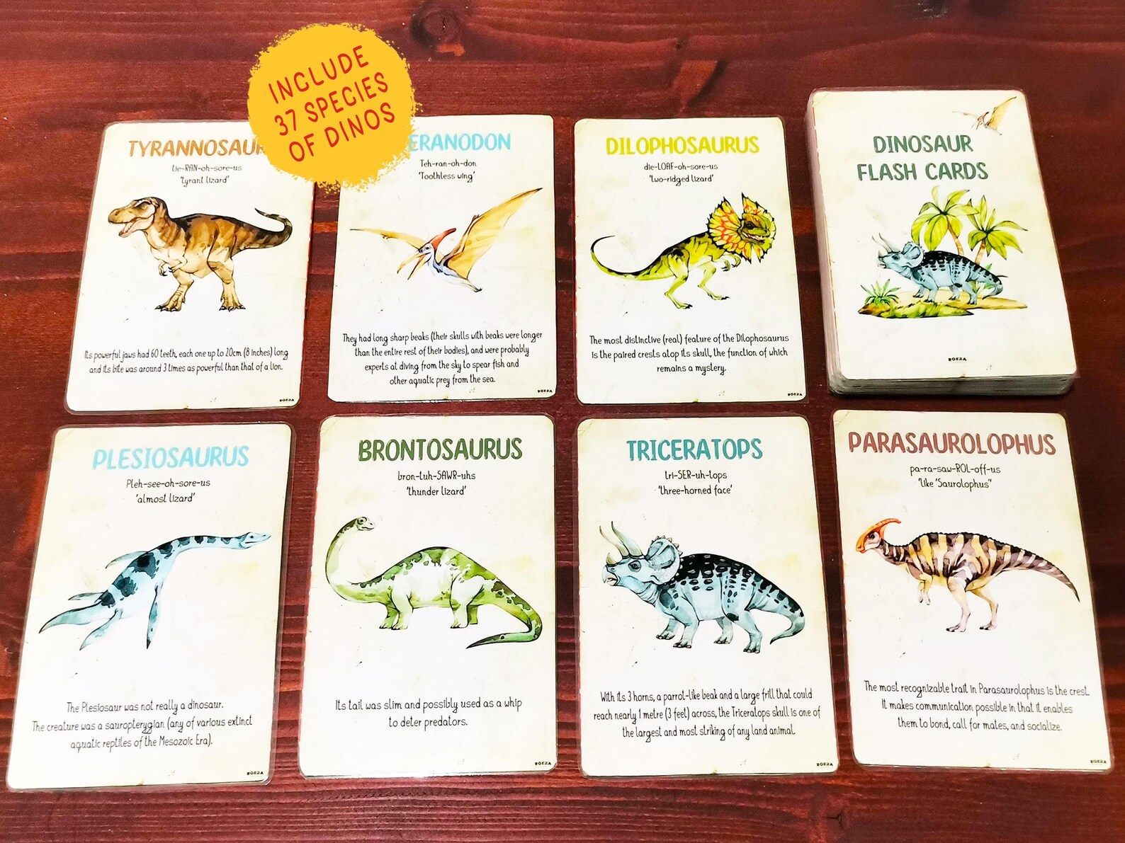 Printable Dinosaur Flashcards, Kids Learning, Realistic Dino Cards ...