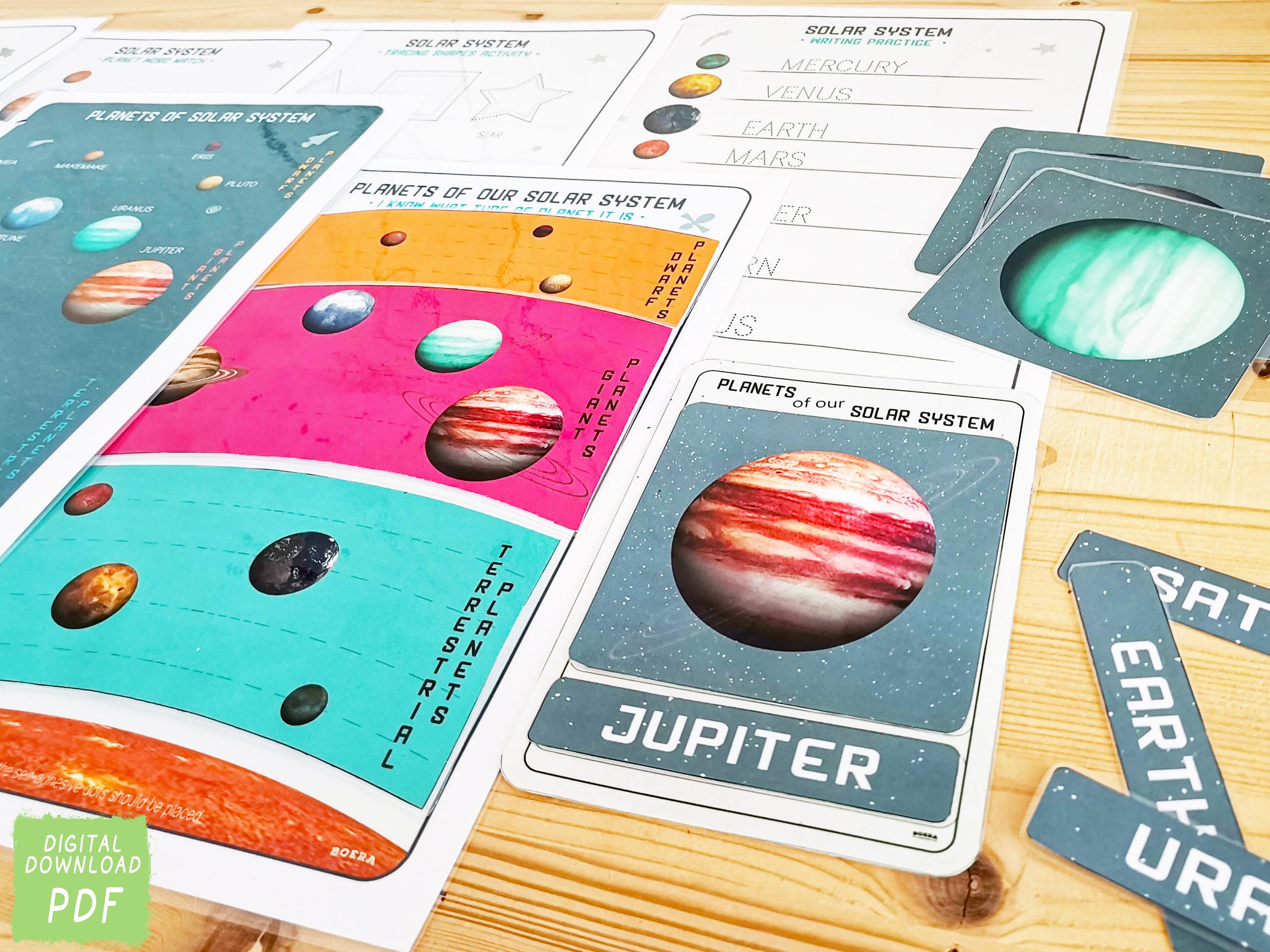 Planets Pack, Solar System Model, Solar System Flash Cards, Montessori ...