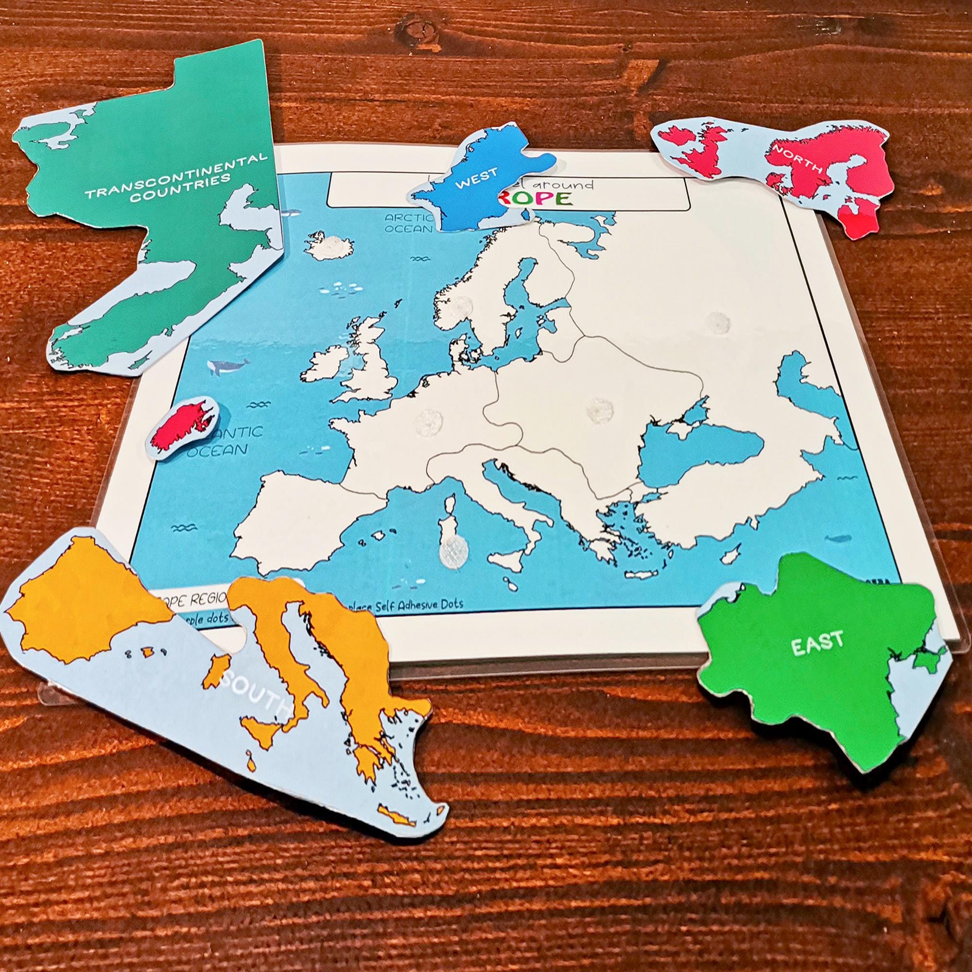 Europe Map Puzzle, Printable Learning Pack, Montessori States ...