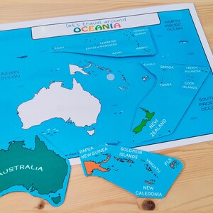 Oceania Learning Pack Printable Montessori Puzzle Map Countries ...