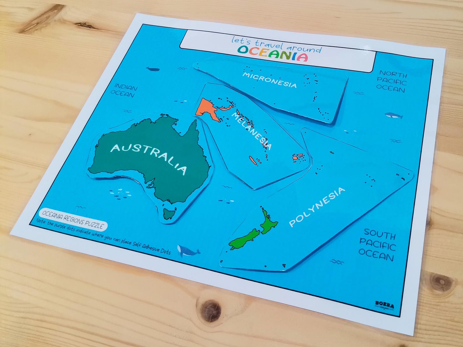 Oceania Learning Pack Printable Montessori Puzzle Map Countries ...