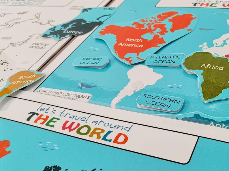 World Geography Printable Activity Pack Montessori Puzzle Map ...