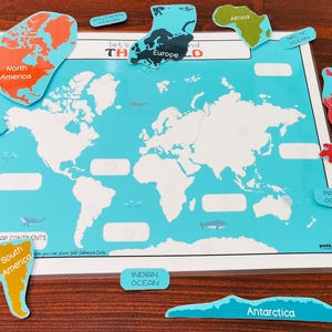 World Geography Printable Activity Pack Montessori Puzzle Map ...
