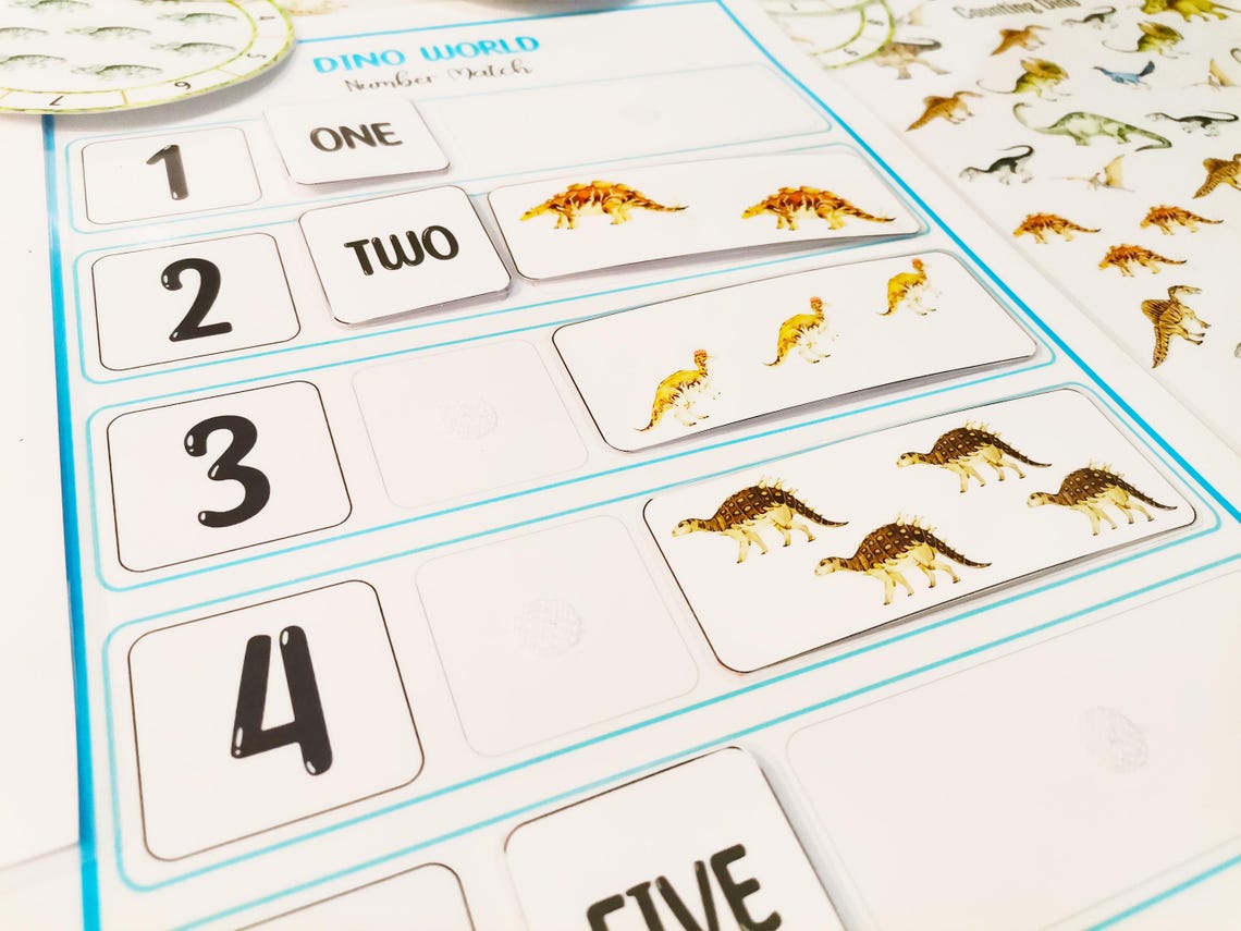 Dinosaur Counting Printable Activity Sheet, I Spy Game for Kids, Kids ...