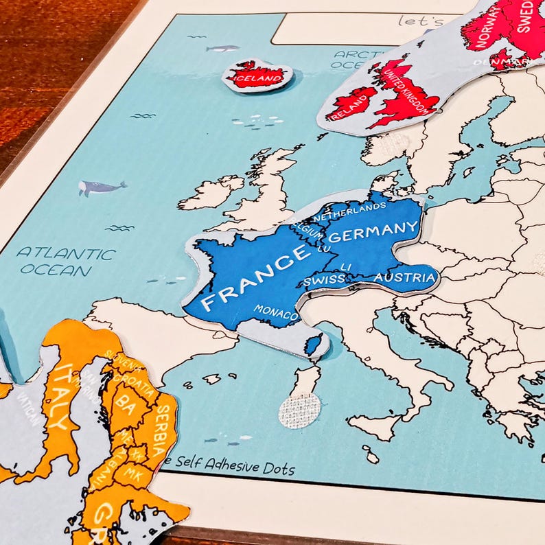 Europe Map Puzzle, Printable Learning Pack, Montessori States ...