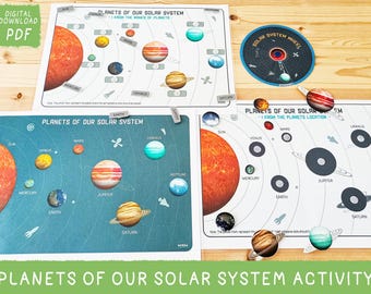 Planet Match Printable, Solar System Montessori Activity for Preschool ...