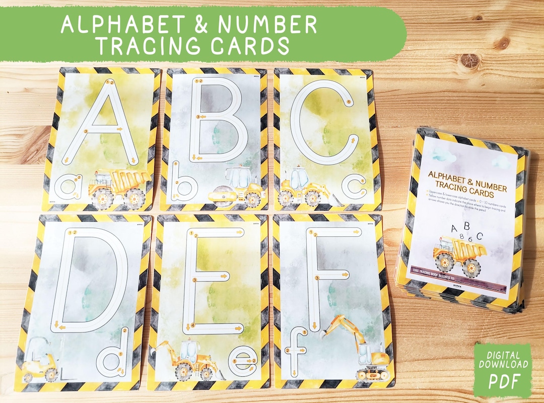 Letters and Numbers Tracing Worksheets, Kids Tracing Exercise ...