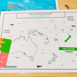 Oceania Learning Pack Printable Montessori Puzzle Map Countries ...