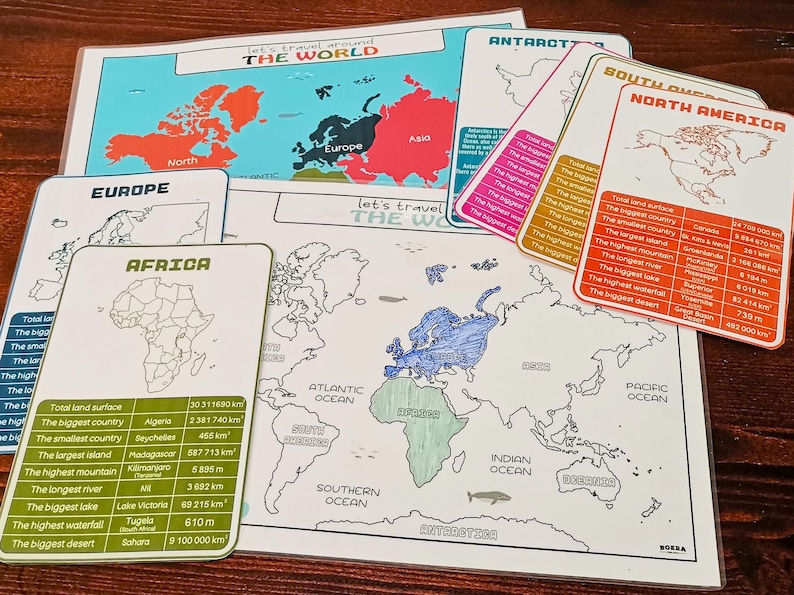 World Geography Activity Pack: Continents Puzzle, Flash Cards (digital ...