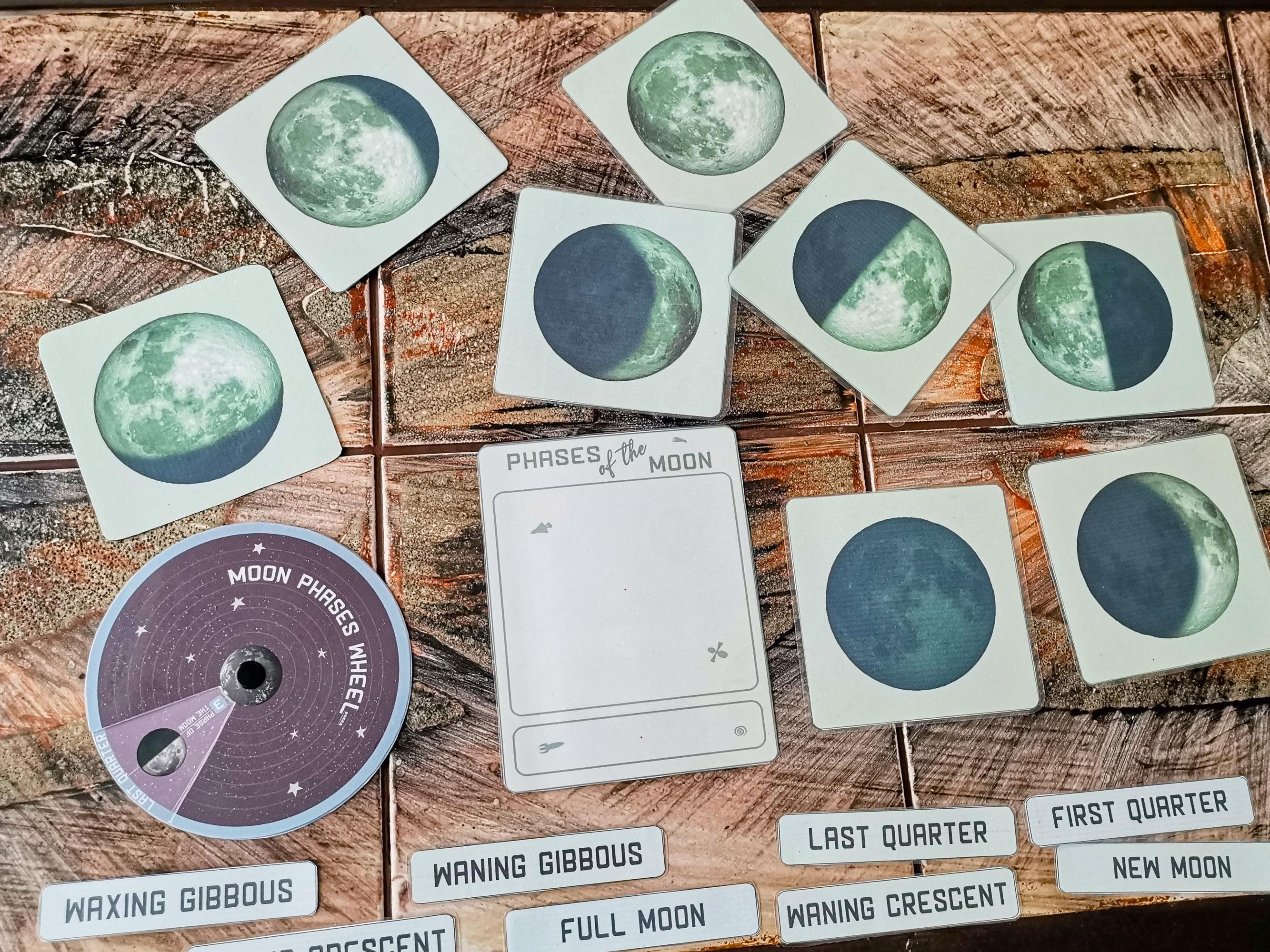 Paquete imprimible de fases de la luna, educación en casa, actividad ...