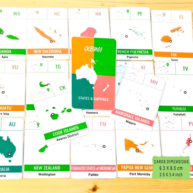 Oceania Learning Pack Printable Montessori Puzzle Map Countries ...