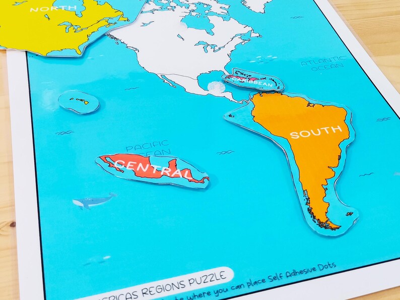 Americas Continent Kids Activity Pack Montessori Puzzle Maps States ...