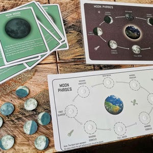 Moon Phases Printable Pack Homeschool Montessori Activity Moon ...