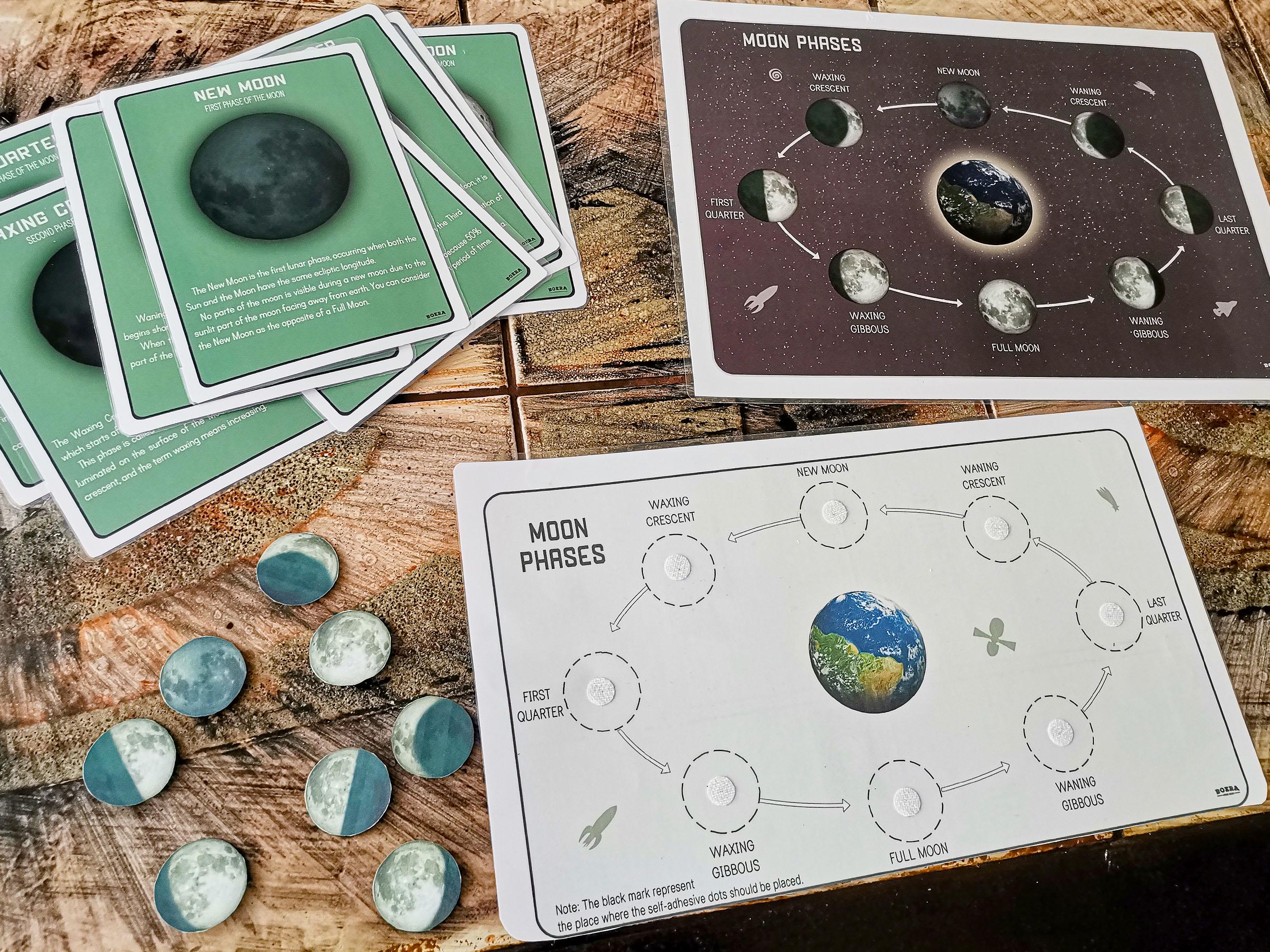 Paquete imprimible de fases de la luna, educación en casa, actividad ...