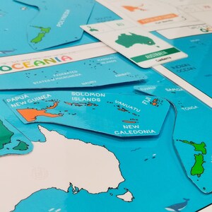 Oceania Learning Pack Printable Montessori Puzzle Map Countries ...