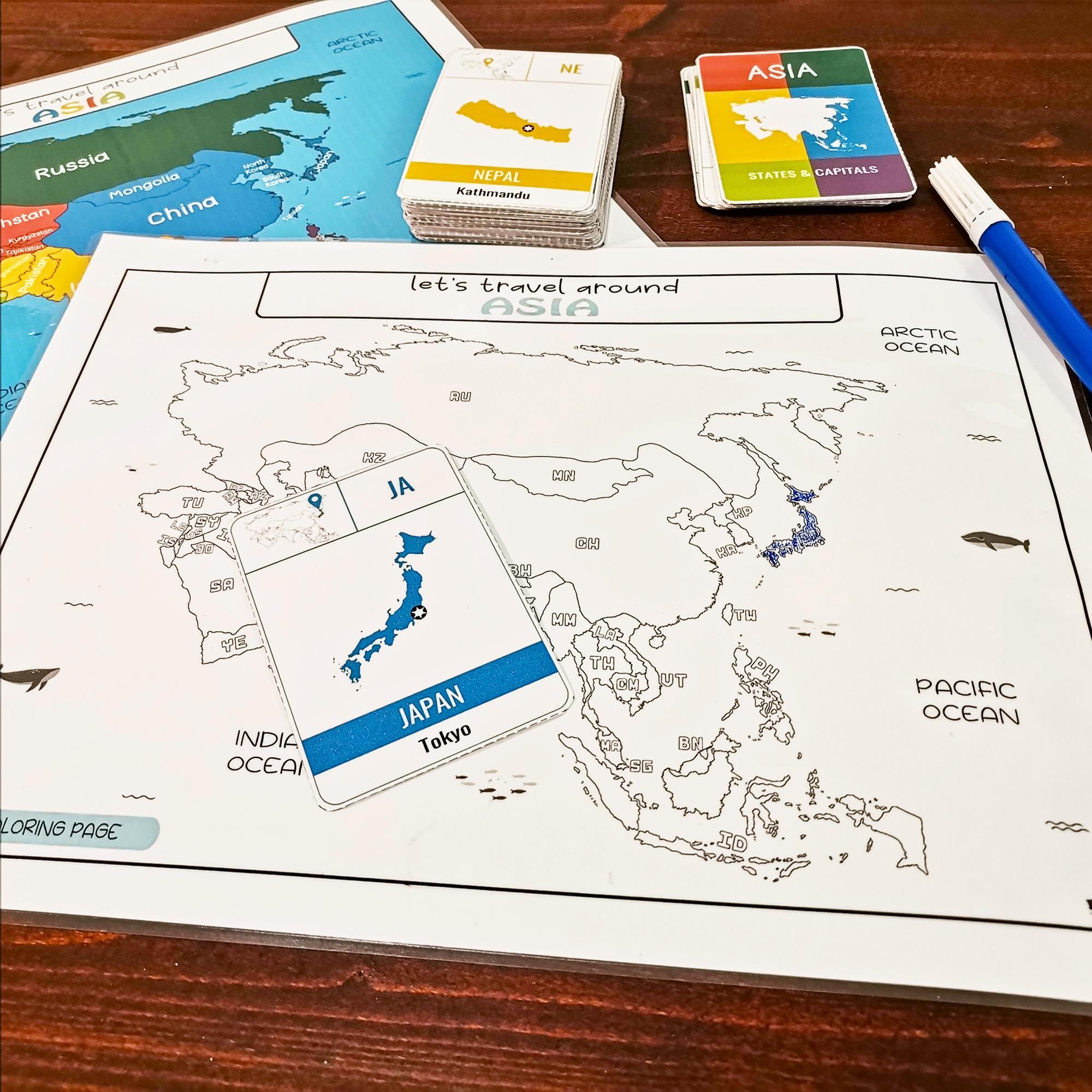 Asia Maps Puzzle, Printable Learning Binder, Kids Homeschool Worksheets ...