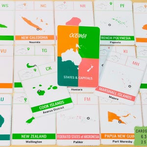 Oceania Learning Pack Printable Montessori Puzzle Map Countries ...