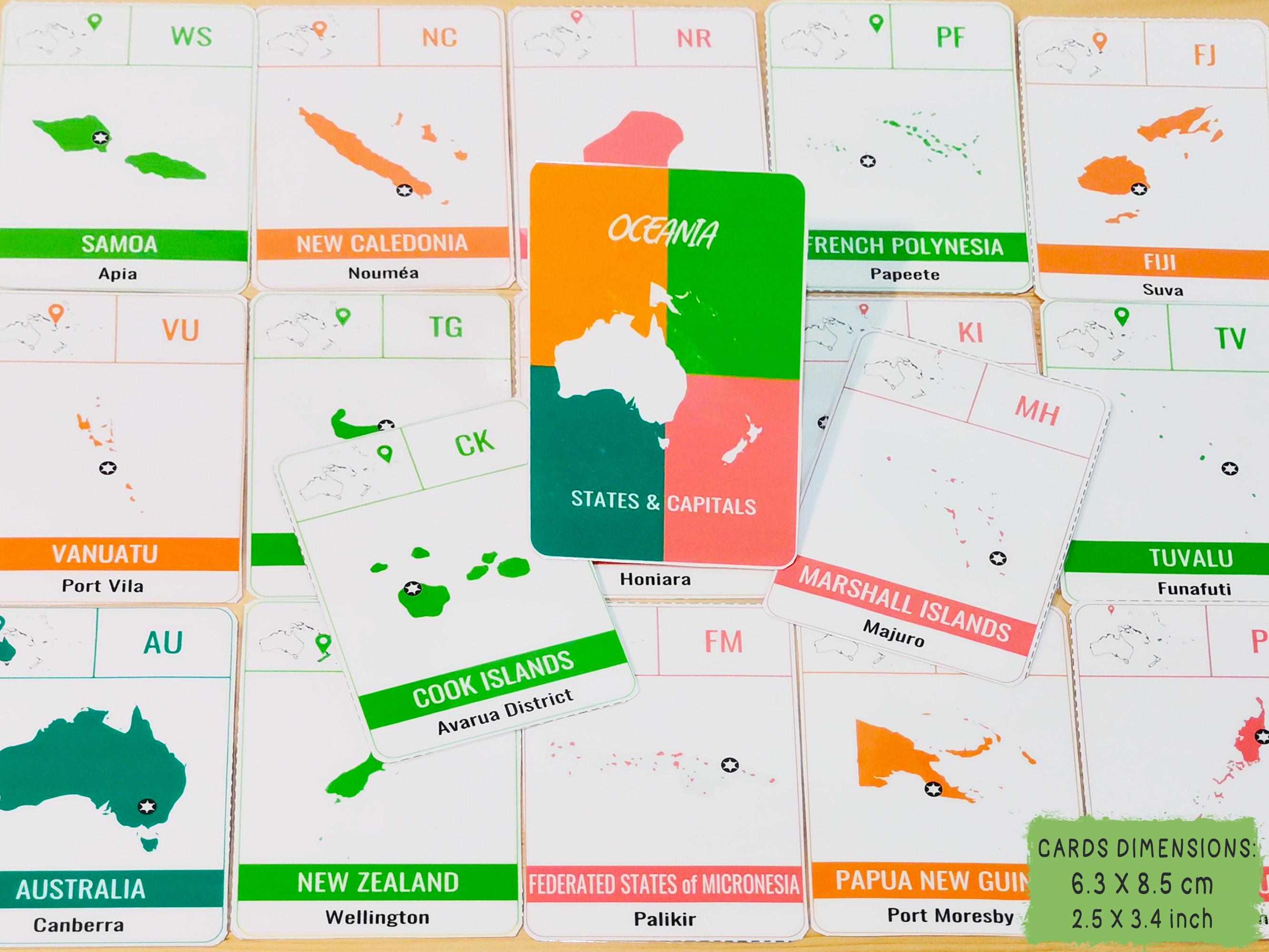 Oceania Learning Pack Printable Montessori Puzzle Map Countries ...