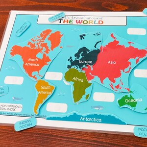 World Geography Printable Activity Pack Montessori Puzzle Map ...