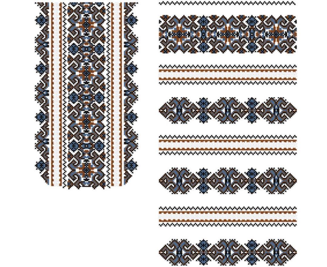 Ukrainian Vyshyvanka Pattern, Set of Embroidery Designs and Ornaments ...