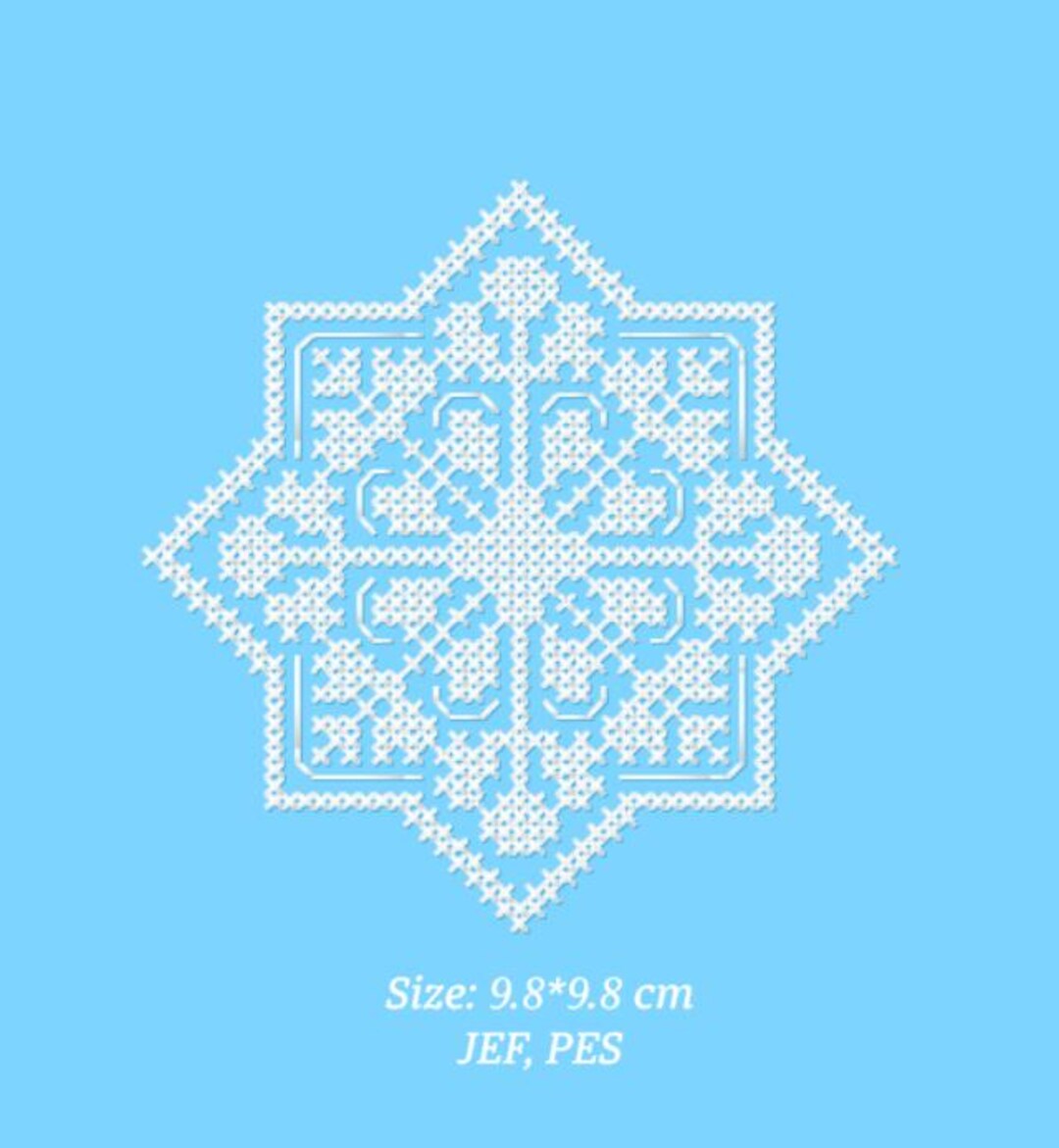 Snowflake Embroidery Design for Christmas Decoration, Instant Download ...