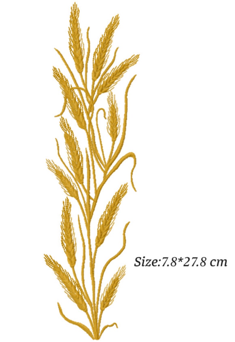 Wheat Stalk Embroidery Design for Shirts and Decor Pes, Jef, Dst, Hus ...