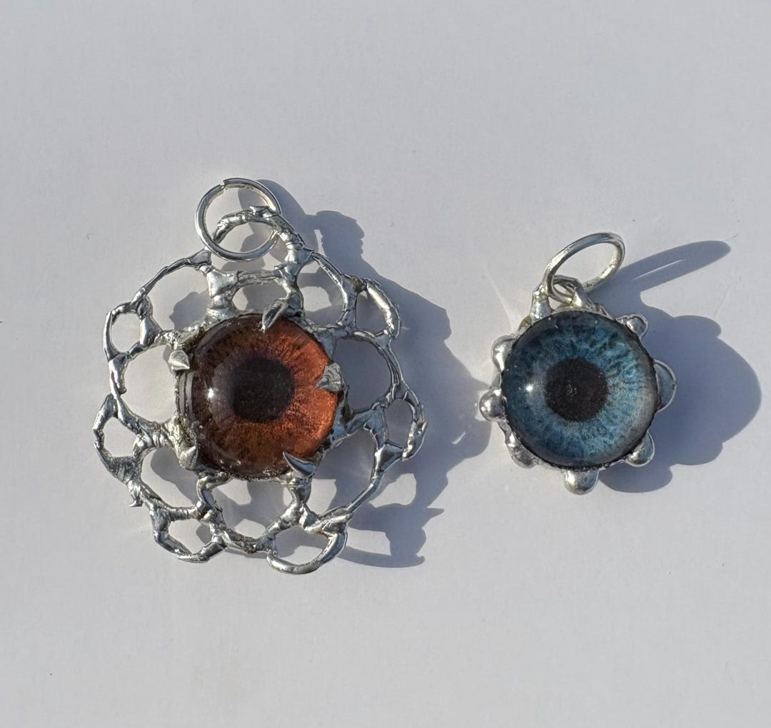 Eye Pendant Soldered Resin Unique Handmade Custom - Etsy