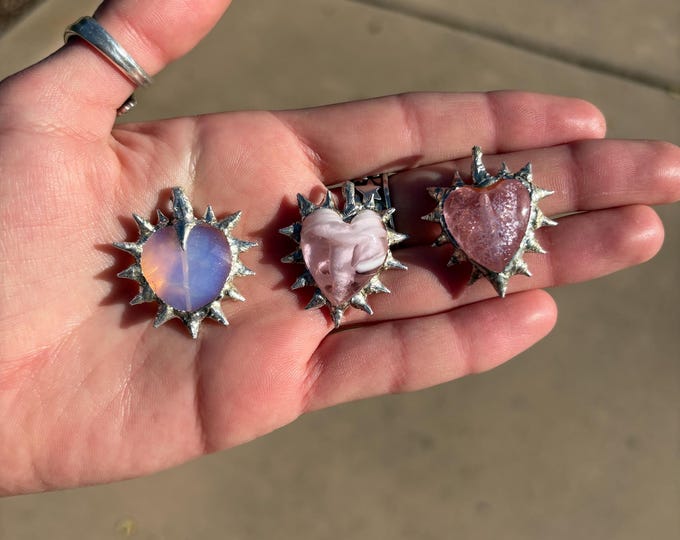 Spiky Heart Pendant - Soldered - Handmade - Glass - Etsy